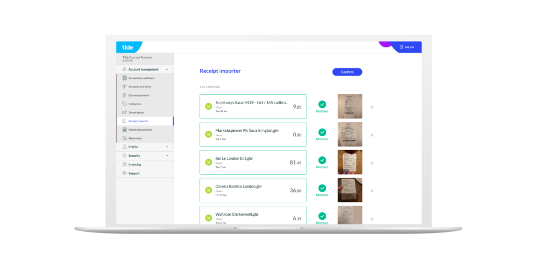 New Feature: The Receipt Importer is now live! | Tide Business