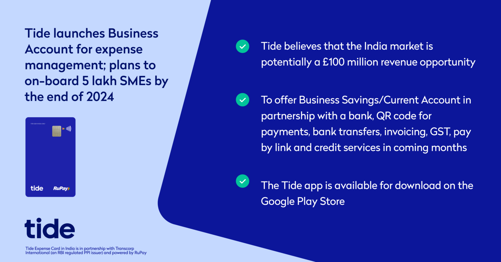 Tide launches Business Account for expense management; plans to on ...